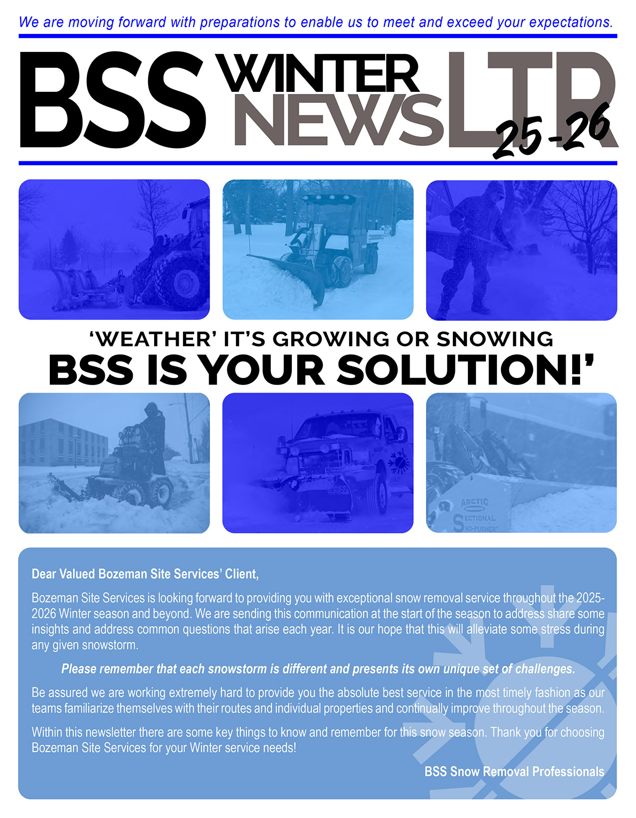 2025 Winter Newsletter - Bozeman Site Services